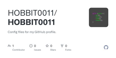 GitHub HOBBIT0011 HOBBIT0011 Config Files For My GitHub Profile