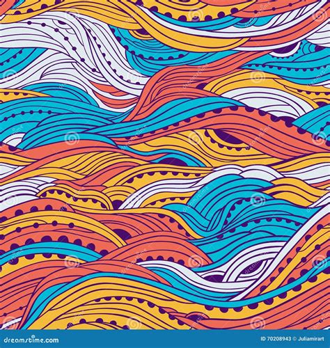 Pattern Color Waves Big Stock Vector Illustration Of Seamless 70208943