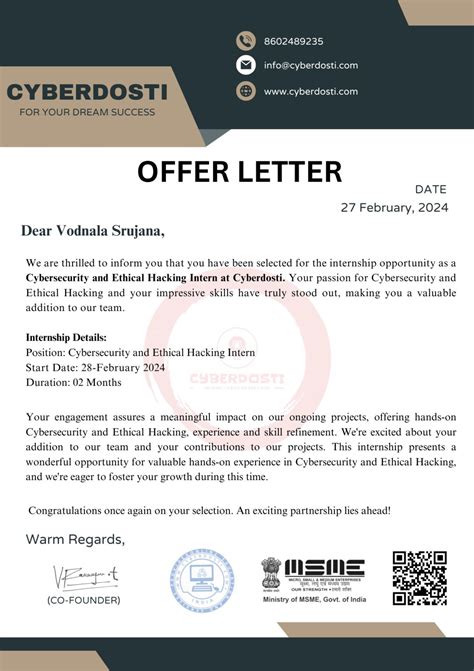 Vodnala Srujana On Linkedin Cybersecurity Ethicalhacking Internship
