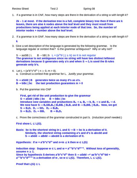 Test 2 With Answers Introduction To The Theory Of Computing Eecs 510 Docsity