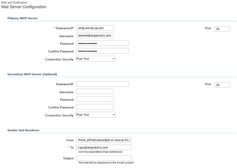 Cisco Prime Infrastructure Smtp Mail Test Issue Cisco Community
