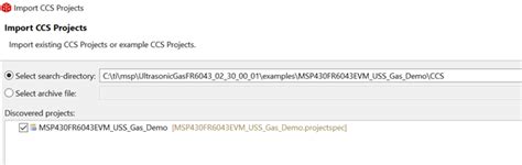 Evm430 Fr6043 Ultrasonicgasfr604302300001windowsinstaller Ccs 导入失败 Msp 低功耗微控制器论坛 Msp