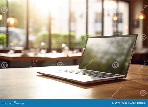 Workspace Elegance Laptop On Sunlit Desk Stock Illustration Illustration Of Perspective