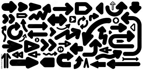 Rounded Fat Arrow Vector Thick Vectorial Arrows Cute Heavy Arrows Isolated Vectors