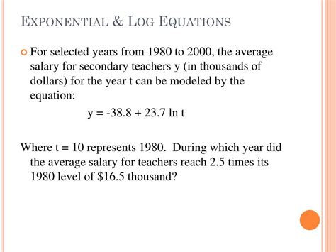 PPT Exponential And Logarithmic Equations PowerPoint Presentation Free Download ID 2704811