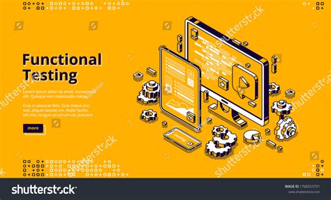 Software Testing Isometric Landing Page Functional Stock Vector Royalty Free 1768323791