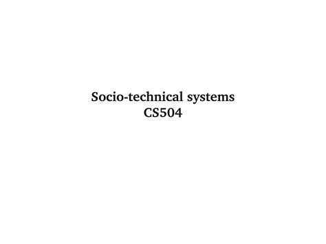 Socio Technical System Pdf