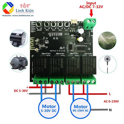 Bộ Công Tắc điều Khiển Wifi Nhà Thông Minh 4 Kênh Smart Home 4 Relay