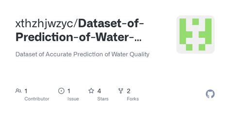 Github Xthzhjwzyc Dataset Of Prediction Of Water Quality Dataset Of