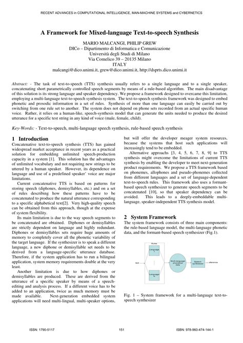 Pdf A Framework For Mixed Language Text To Speech Synthesis