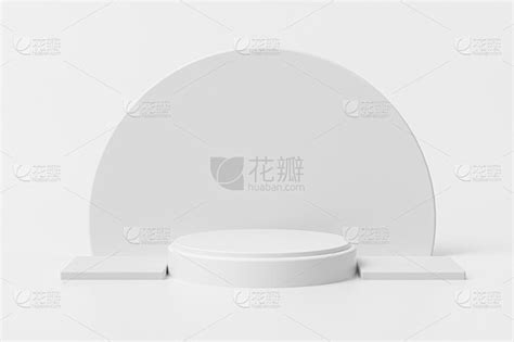 3d平台上的白色背景表演或展示的讲台空的基座三维渲染
