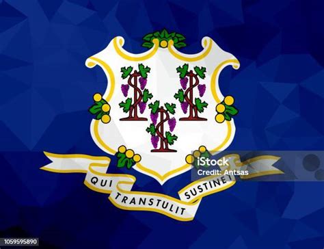 코네티컷 다각형 플래그입니다 모자이크 현대 배경입니다 기하학적 디자인 0명에 대한 스톡 벡터 아트 및 기타 이미지 0명 3