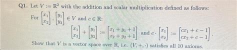 Solved Let V R With The Addition And Scalar Chegg Com