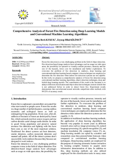 Pdf Comprehensive Analysis Of Forest Fire Detection Using Deep