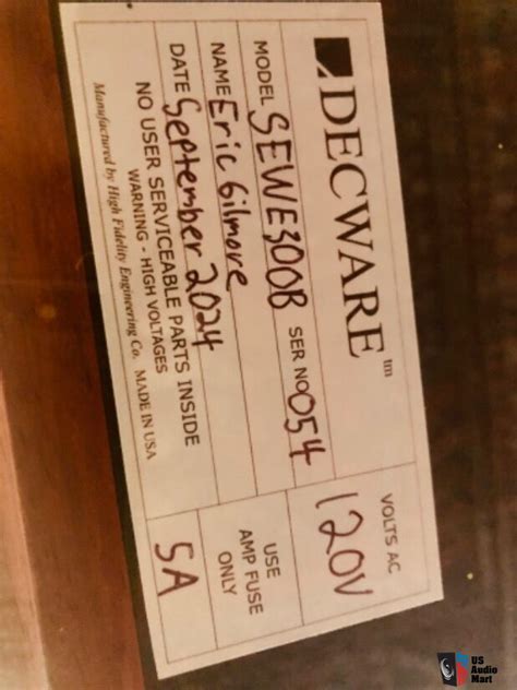 Decware Sarah 300b Full Cryotone Tube Set Includes Shipping Photo 5411300 Us Audio Mart