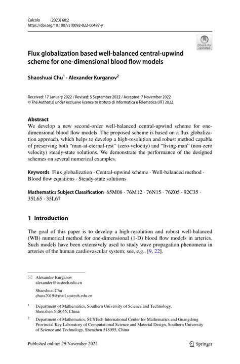 Pdf Flux Globalization Based Well Balanced Central Upwind Scheme For