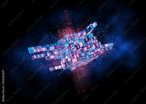 Big Data Concept Digital Cube With Program Code For Machine Learning Algorithm 3d Illustration