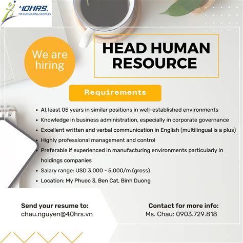 Chau Ngoc Nguyen On Linkedin Dear Talents We Are Looking For A Head Of Hr For Our Client In