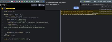 Javascript Alert Not Working On Macos · Issue 1922 · Wailsappwails