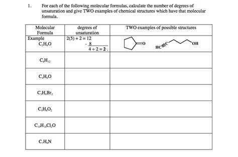 Solved 1 For Each Of The Following Molecular Formulas