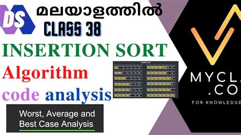 Ds 38 Insertion Sort Algorithm Working And Analysistime Complexity മലയാളം Youtube