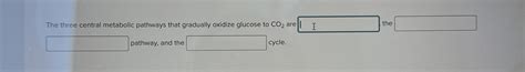 Solved The Three Central Metabolic Pathways That Gradually Chegg