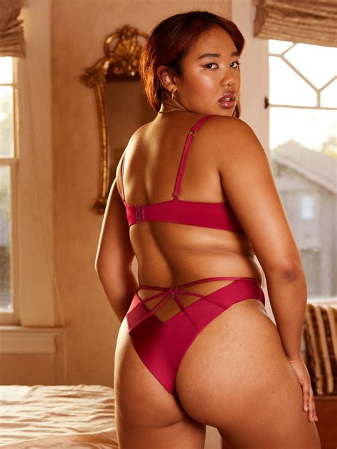 Savage Not Sorry Half Cup Plunge Bra With Lace In Pink Red Savage X