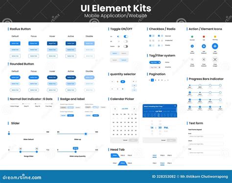 Vector Ui Elements Kit For Website Template And Mobile Application