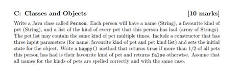 Solved C Classes And Objects 10 Marks Write A Java Class