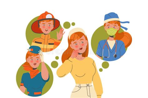 Woman Character Making Her Own Choice Choosing Right Future Job Vector
