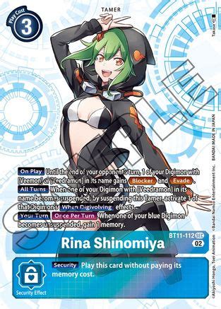Rina Shinomiya Dimensional Phase Digimon Card Game