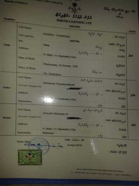 Naheez Thawfeegs Blog Renewed My Certificate Of Birth