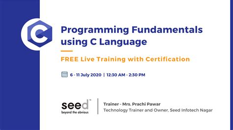 C Programming Fundamentals Free Live Course Tickets By Prachi Pawar
