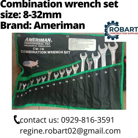 Combination Wrench Set Commercial Industrial Construction Tools Equipment On Carousell