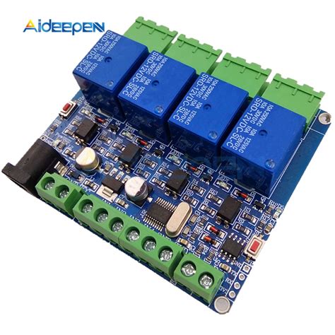 Modbus Rtu 4 Way Relay Module Diy 4 Road Input 485 Ttl Communication 4