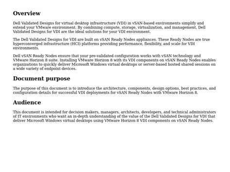 Solution Introduction Dell Validated Designs For Vdi—designs For Vmware Horizon Vsan Ready