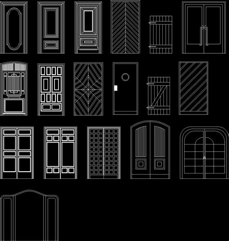 Different Patterns Of Door Cad Blocks In Autocad D Drawing Dwg File