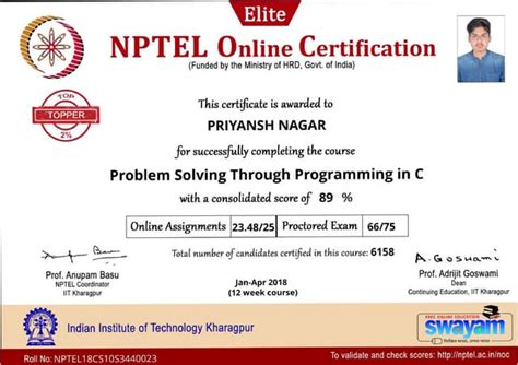 Nptel Certificate Ppt
