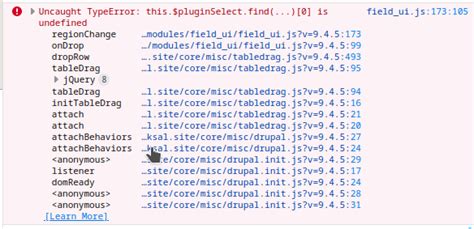 Uncaught Typeerror This Pluginselect Find Is Undefined Drupal Org