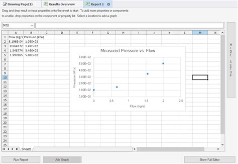 plotting experimental data in flownex padt