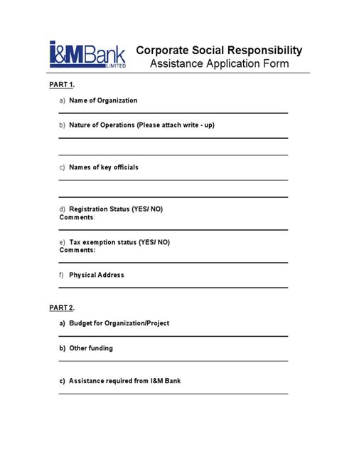 Csr Assistance Application Form Pdf