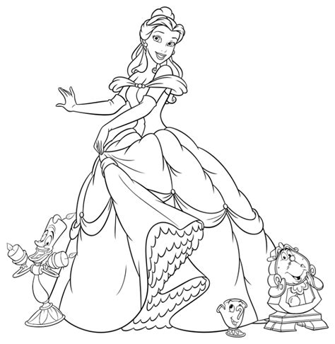Принцесса Белль Распечатать раскраску для детей