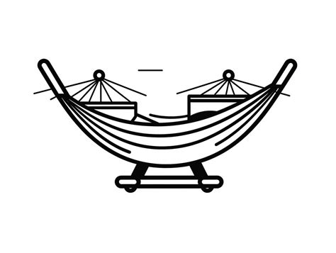 Relaxing Hammock Scene Coloring Page