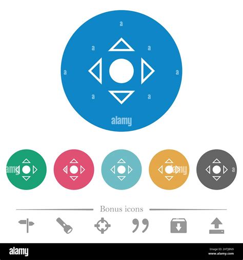 Scrolling Tool Alternate Flat White Icons On Round Color Backgrounds Bonus Icons Included