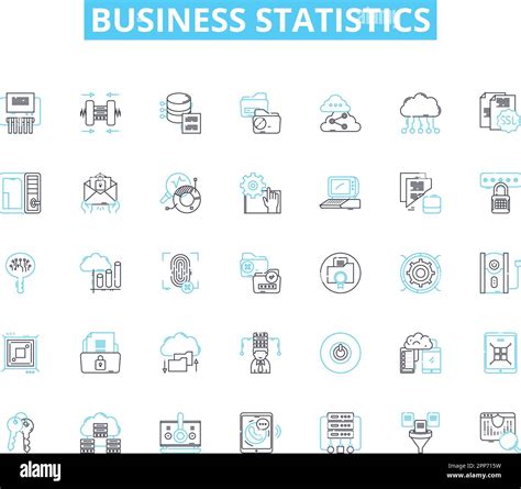 Business Statistics Linear Icons Set Analysis Forecasting Data
