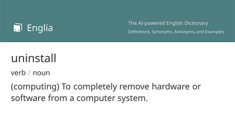 Uninstall Definition And Meaning Englia