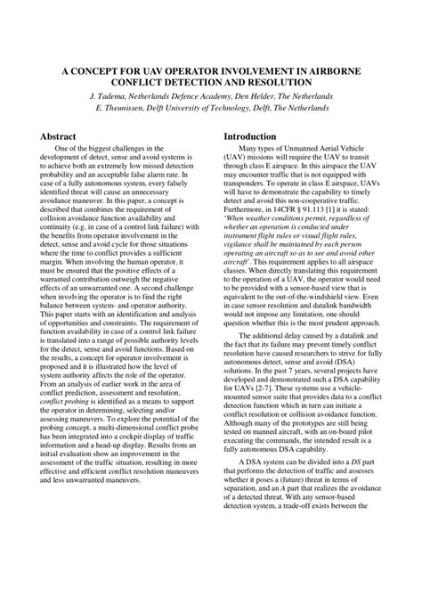 pdf a concept for uav operator involvement in airborne conflict detection and resolution