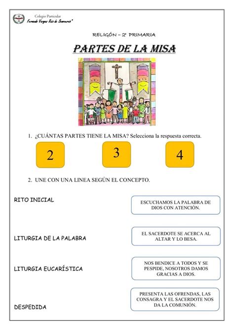 Partes De La Misa Interactive Worksheet Partes De La Misa Temas De