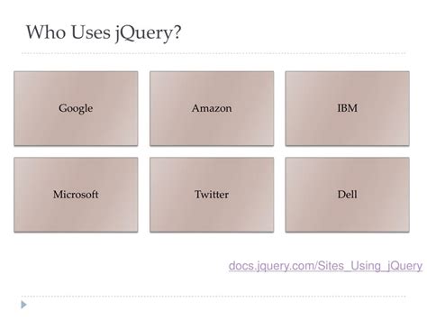 Ppt Jquery Javascript Framework Powerpoint Presentation Free