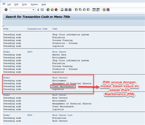 Cara Mencari Posisi Tcode Menu Text Di Sap Menu Path Sinau Sap Pm